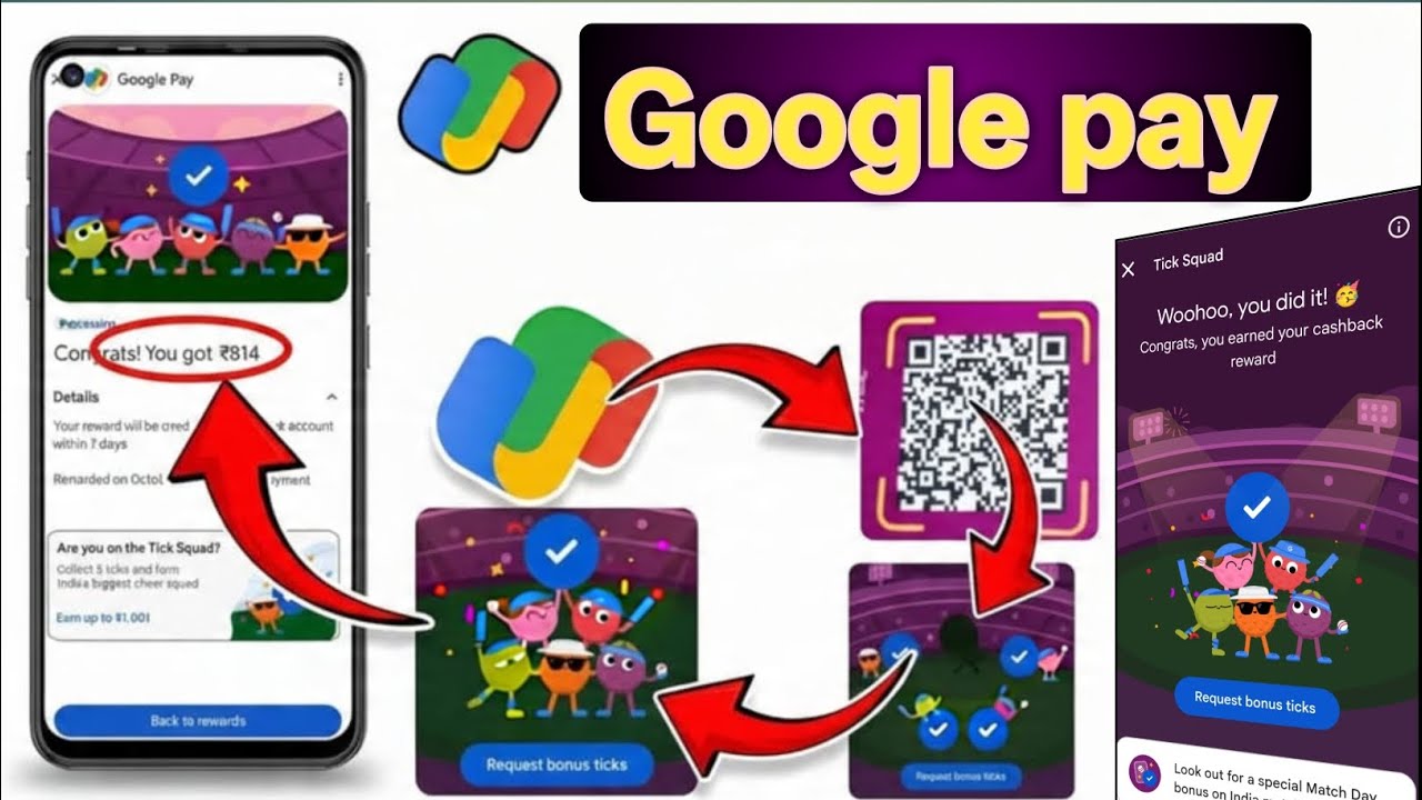 Google Pay Tick Squad QR Code TrickGet 2 Tick Instant 🥱 | Google pay ...
