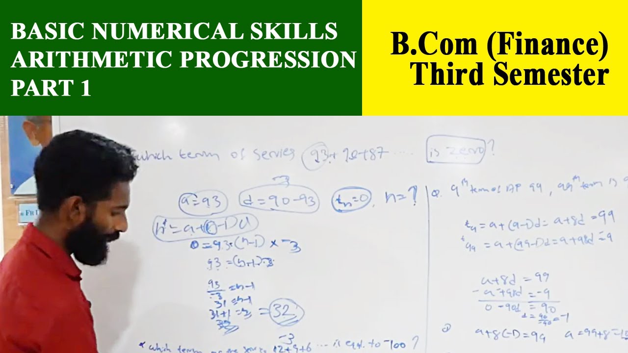 Basic Numerical Skills | Commerce | Arithmetic Progression Part -1 ...