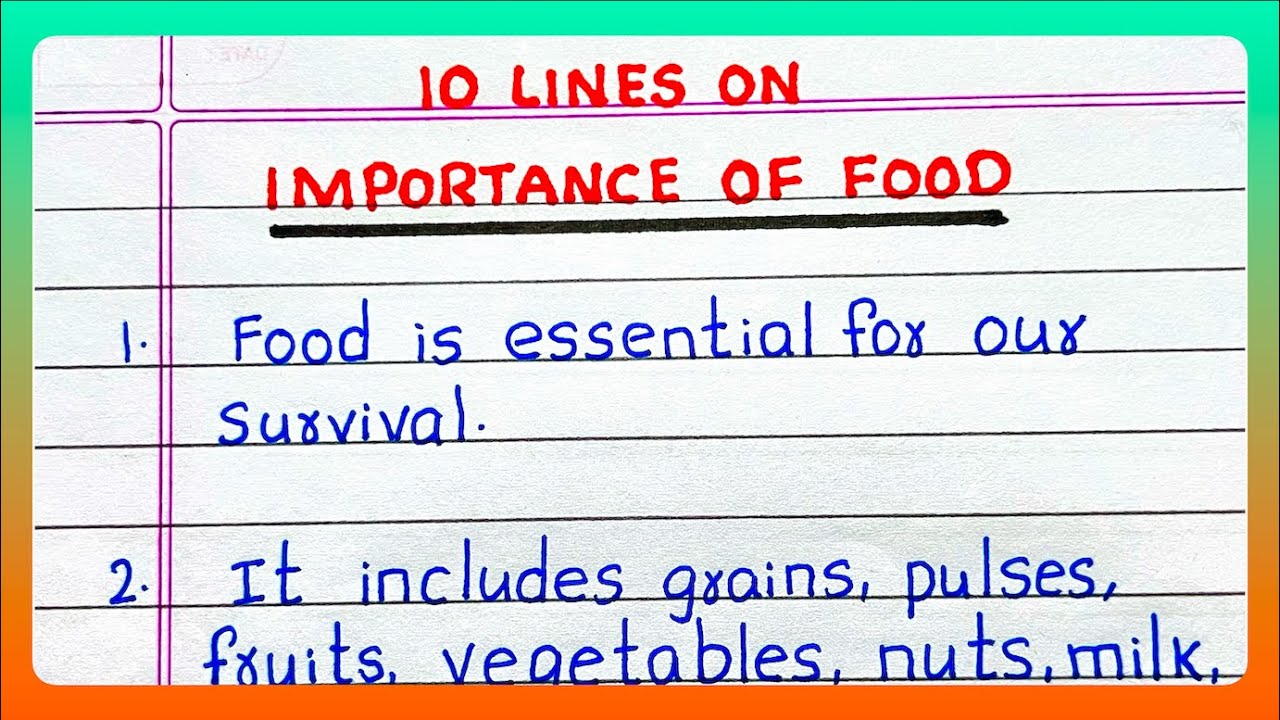 Few Lines on IMPORTANCE OF FOOD | 10 Lines on IMPORTANCE OF FOOD | in ...
