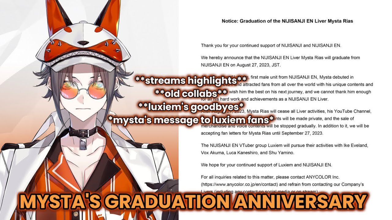 It's been a YEAR since Mysta Rias graduated.. (get ur tissues ready ...