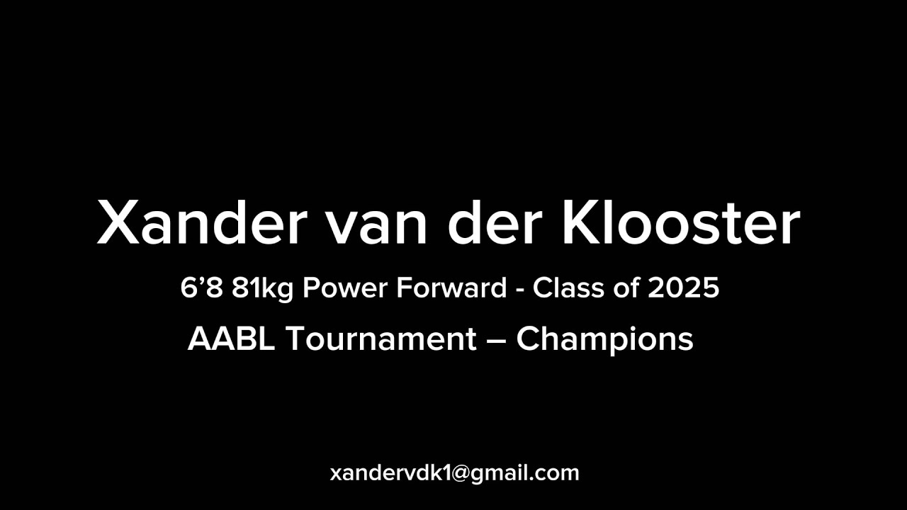 Alexander (Xander) van der Klooster #10 AABL 2023 season highlights ...