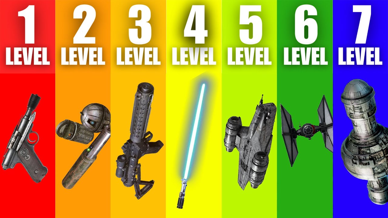 The 7 Levels of Star Wars Weapons - YouTube