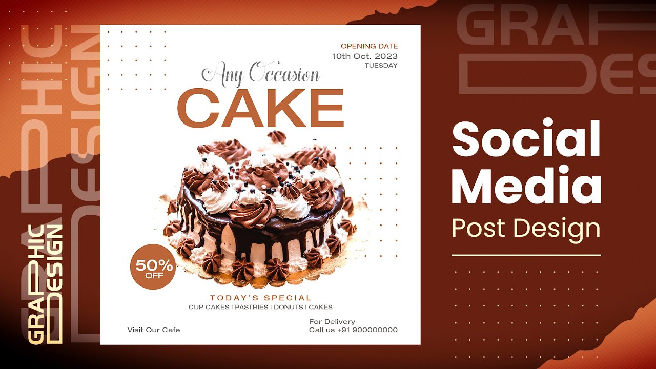 Cake Social Media Post Design | Photoshop - YouTube
