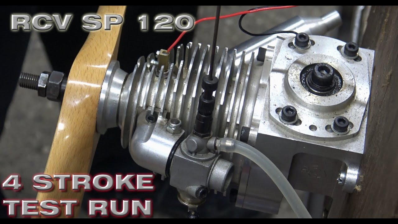 RCV SP 120 four stroke glow engine TEST RUN before mounting - YouTube