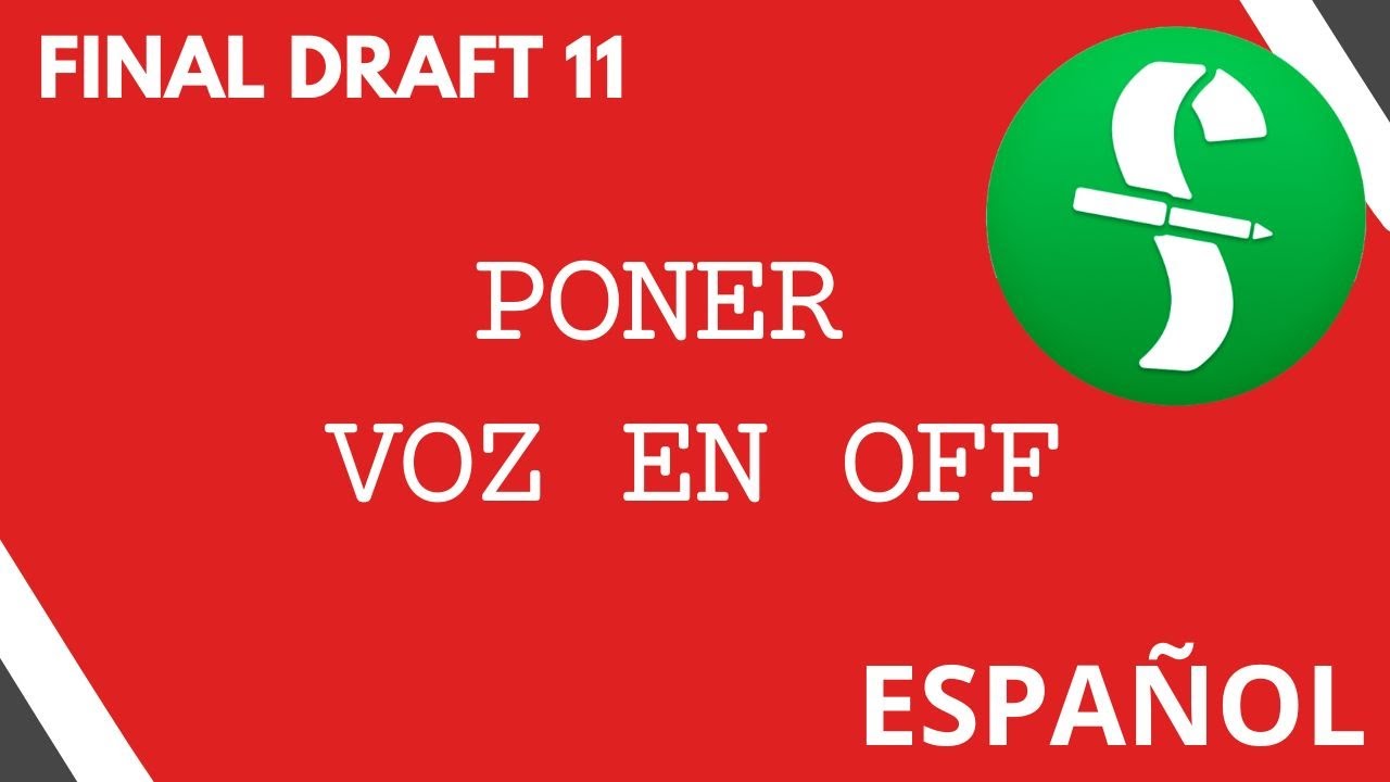 Cómo poner una voz en off | TUTORIAL FINAL DRAFT 11 ESPAÑOL - YouTube