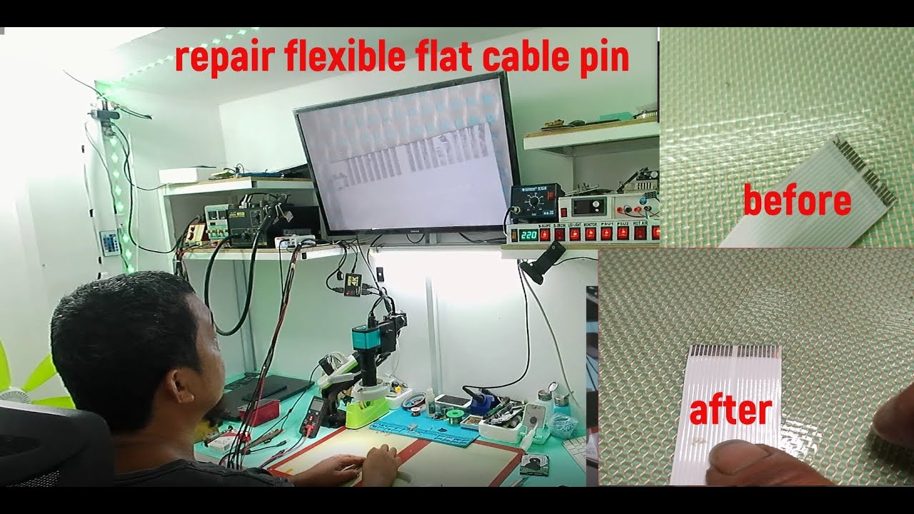 flexible flat cable damage pin fix - YouTube
