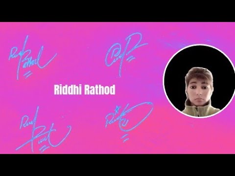 Riddhi Rathod name signature#name signature with arooj - YouTube