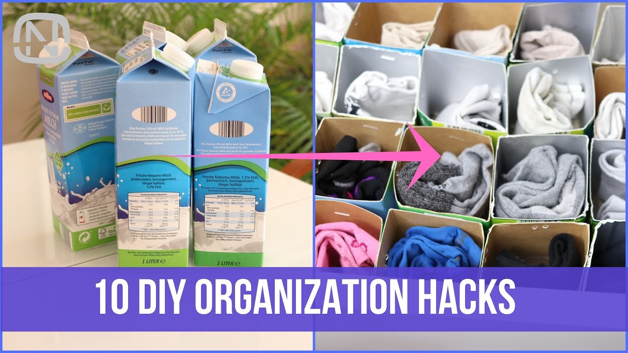 10 DIY organization hacks for your home | OrgaNatic - YouTube