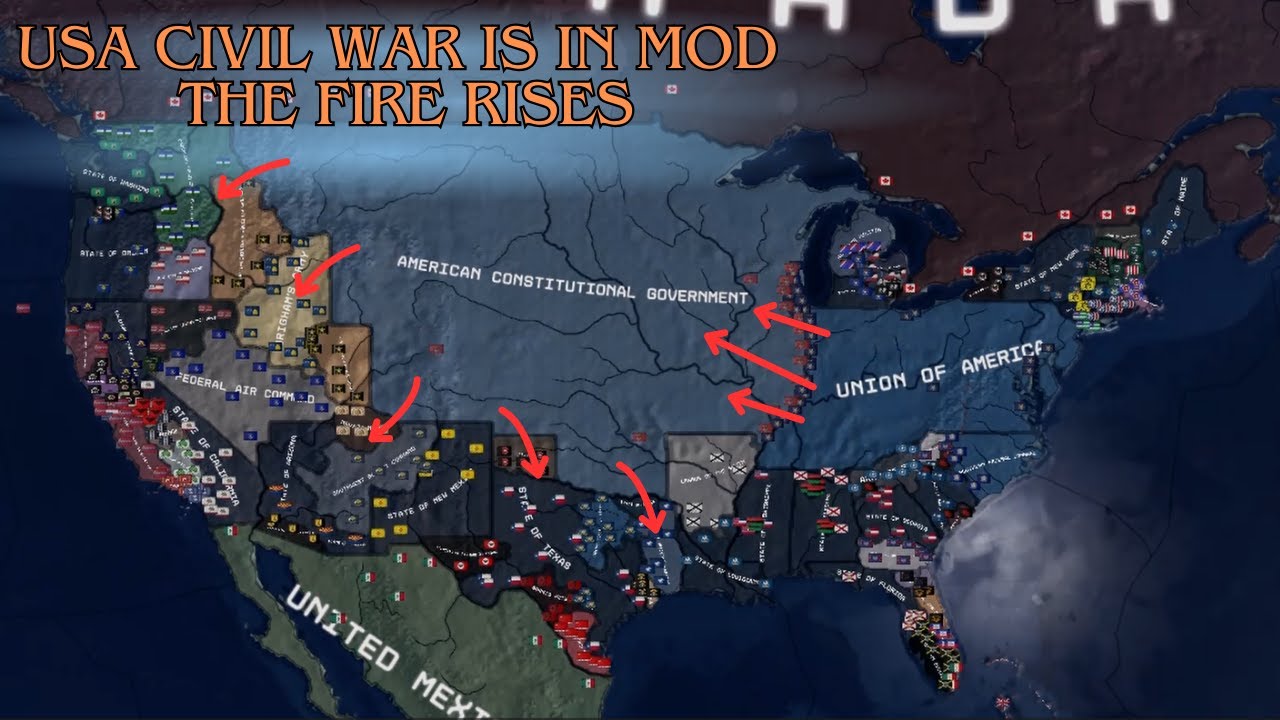 The US Civil War is in mod The fire rises - HOI4 timelapse - YouTube