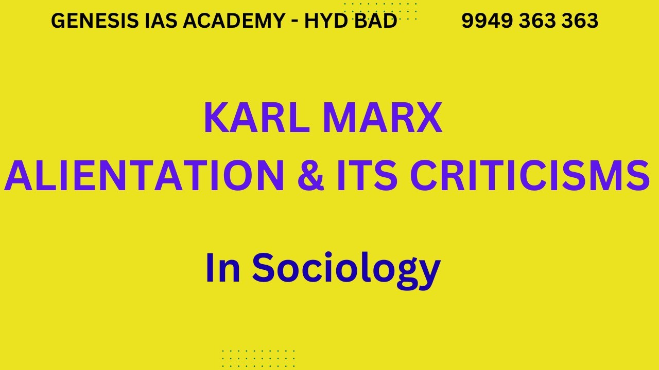 Karl Marx concept of Alienation - YouTube