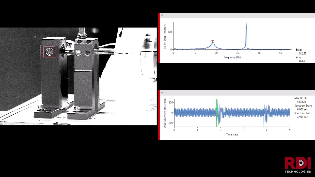 Bump test using Motion Amplification camera when machine is running ...