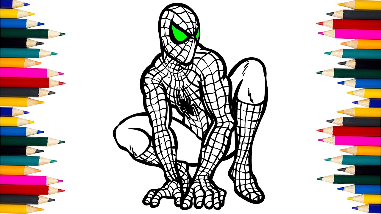 Spider-Man 2 Coloring Pages with Markers! How to Color Spider-Man in 9 ...