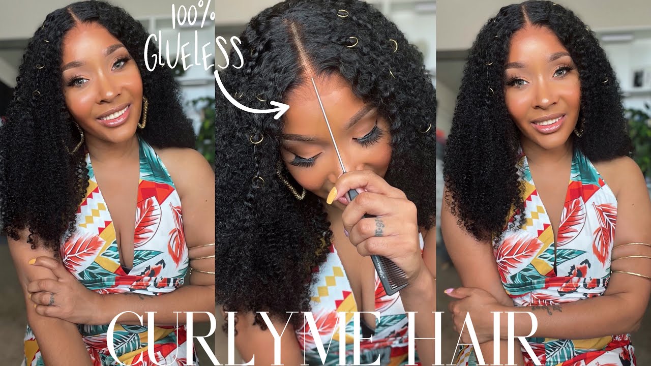 NO GLUE NO SPRAY ?! 😳 100% GLUELESS BEGINNER FRIENDLY KINKY CURLY WIG ...