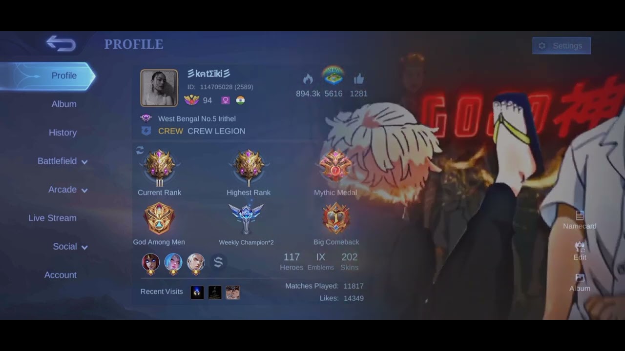 MLBB X ANIME | PROFILE EDIT|CAPCUT - YouTube