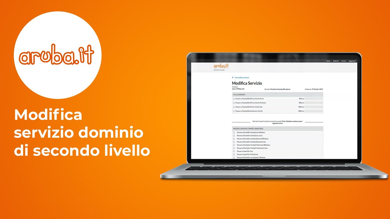 Modificare un servizio dominio di secondo livello - Guida - YouTube