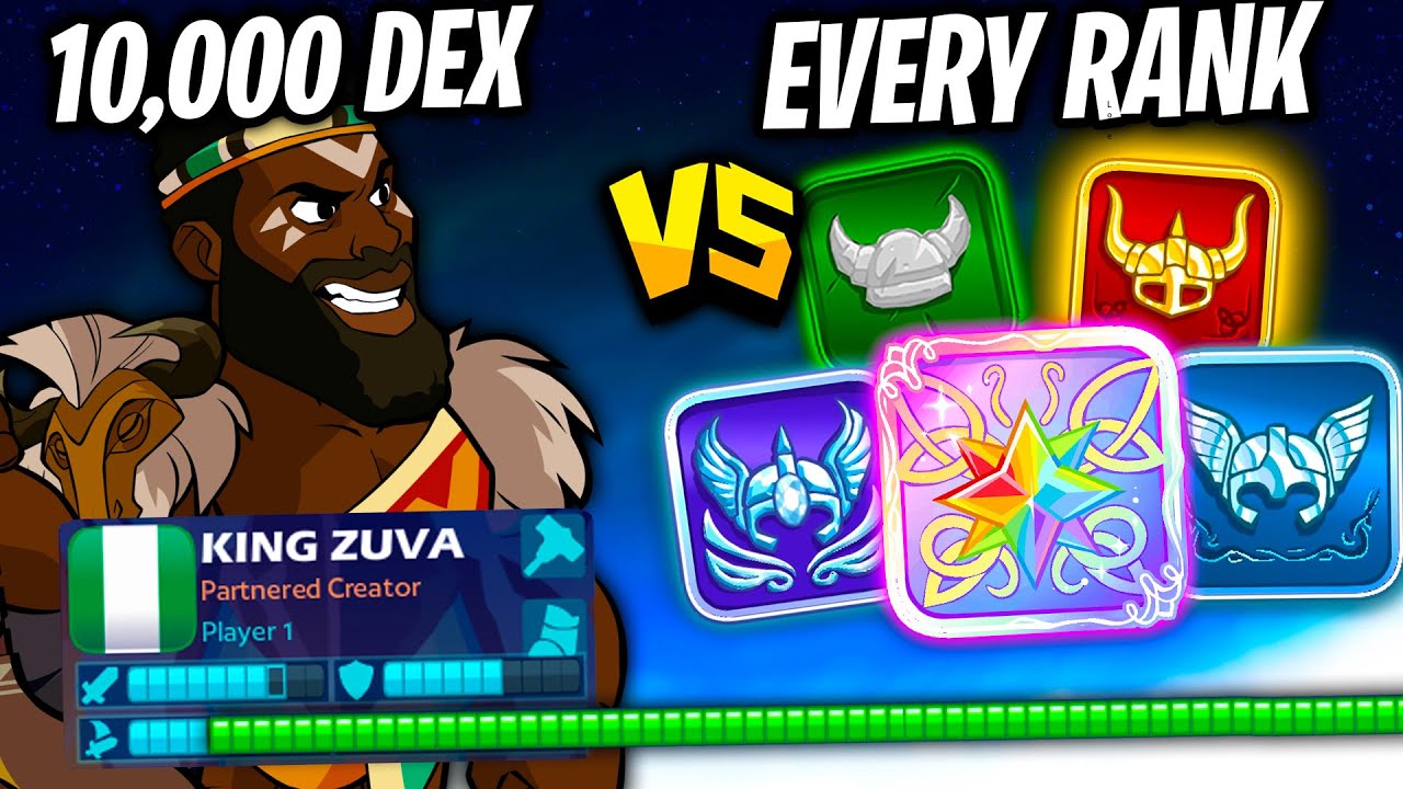 10,000 Dex King Zuva vs EVERY Rank in Brawlahlla - YouTube