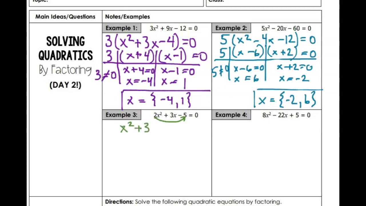 Solving Quadratics with Factoring - YouTube