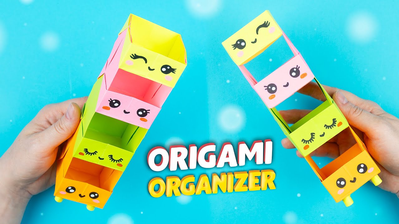 Origami kawaii organizer | How to make paper organizer | Paper craft ...