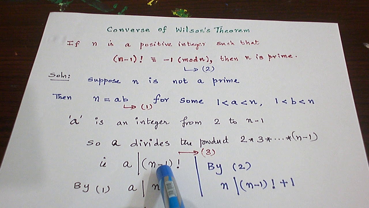 CONVERSE OF WILSON'S THEOREM - YouTube