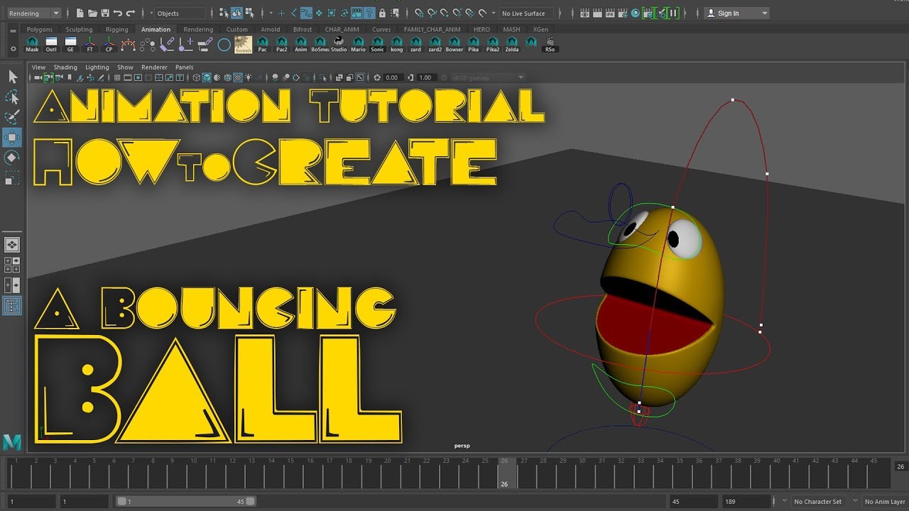 Animation tutorial - Pacman Bouncing ball - YouTube