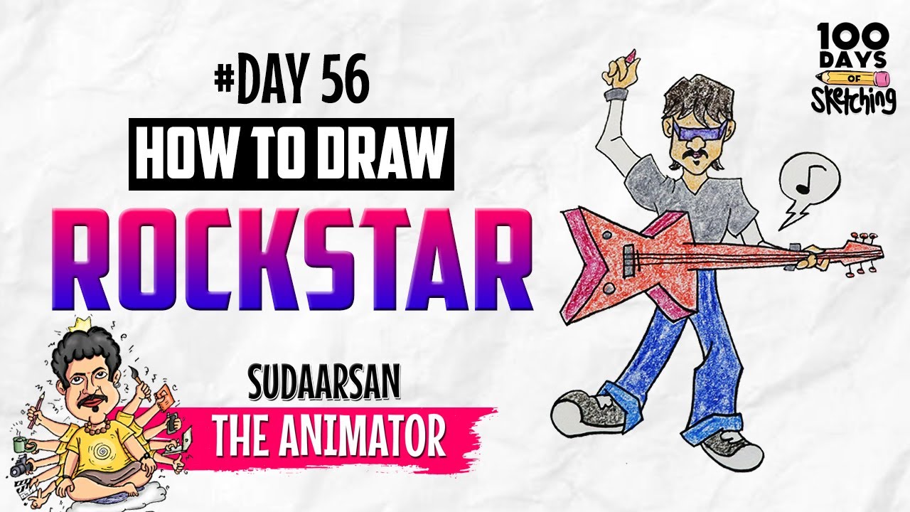 Rockstar Drawing | Day 56 | #100daysofsketchingchallenge | #art ...