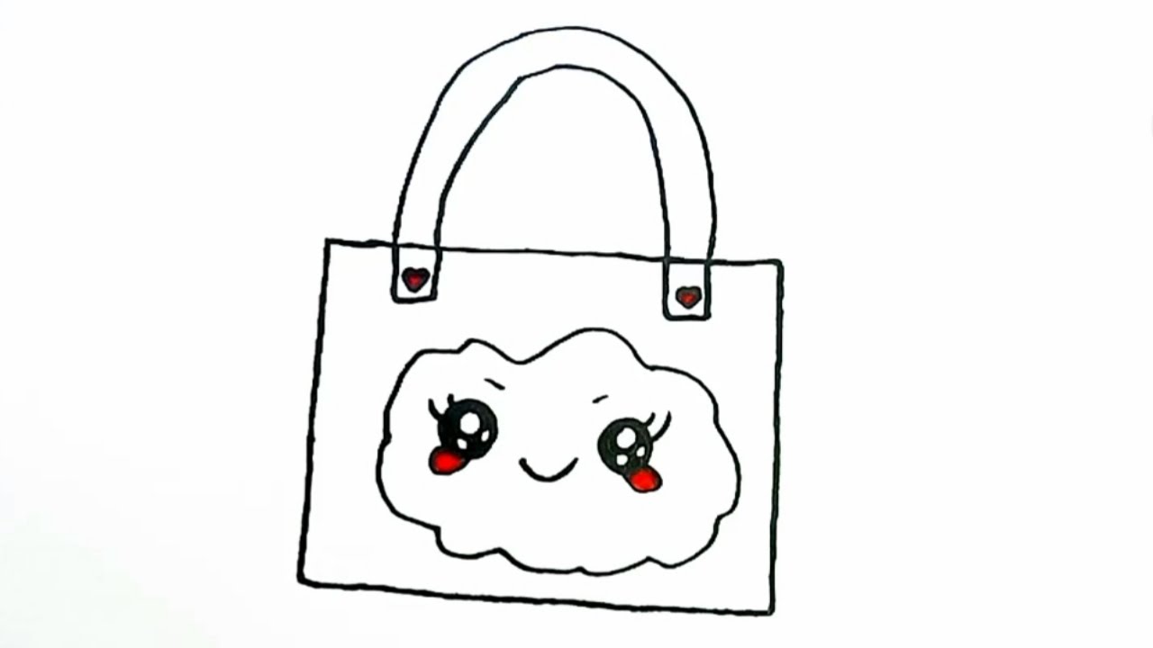 Draw a Cute Tote Bag Easy For Kids and Toddlers | Drawing And Coloring ...
