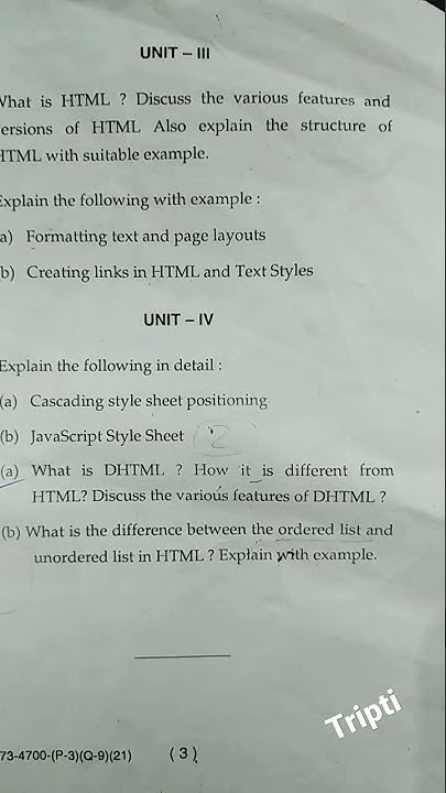 2021 Question paper of BCA (MDU) Web Designing - YouTube