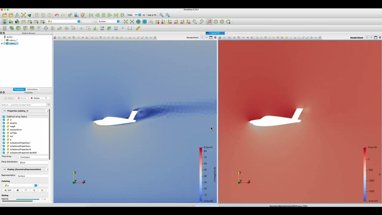 [OpenFoam] simple airfoil tutorial in paraview - YouTube