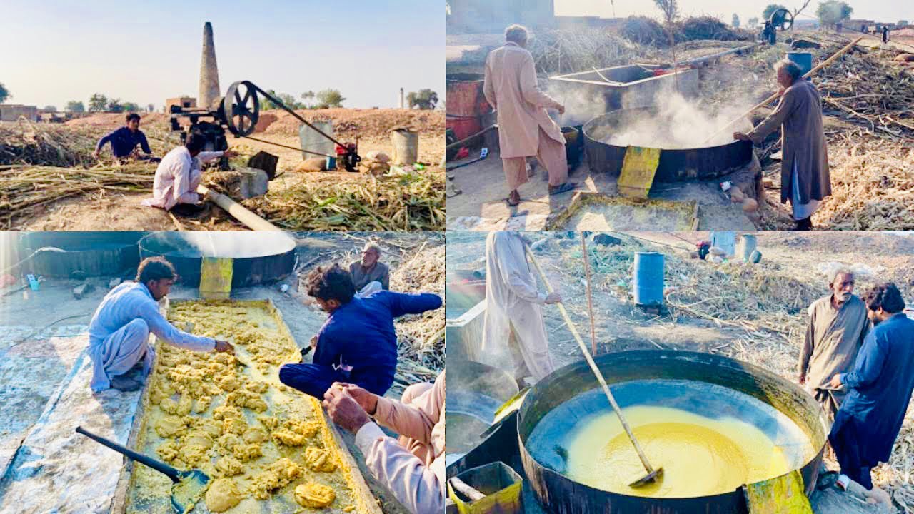 Organic Jaggery Powder Making Process | JAGGERY MAKING | Gurr Making ...