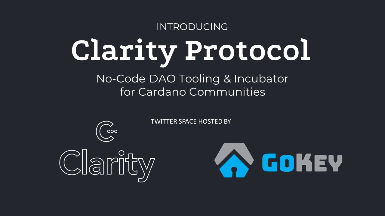 Introducing Clarity Protocol and GoKey DAO on Cardano - YouTube