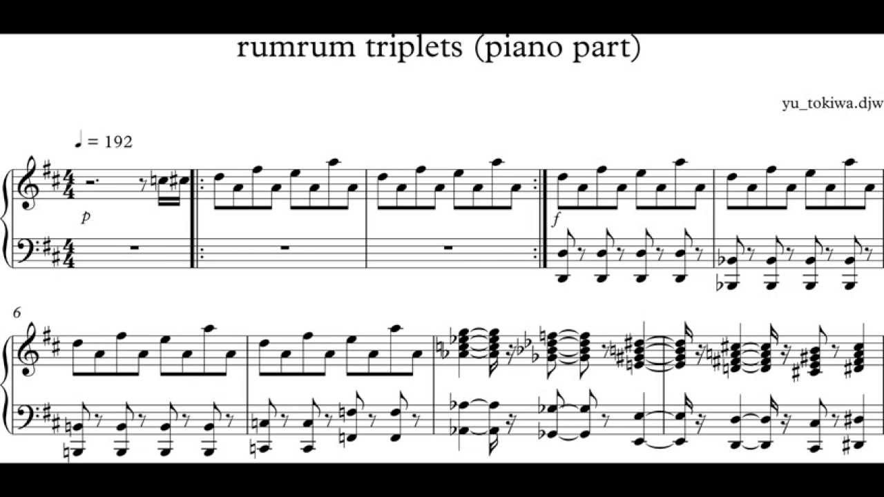 beatmania IIDX 20 tricoro - rumrum triplets (piano part score) - YouTube