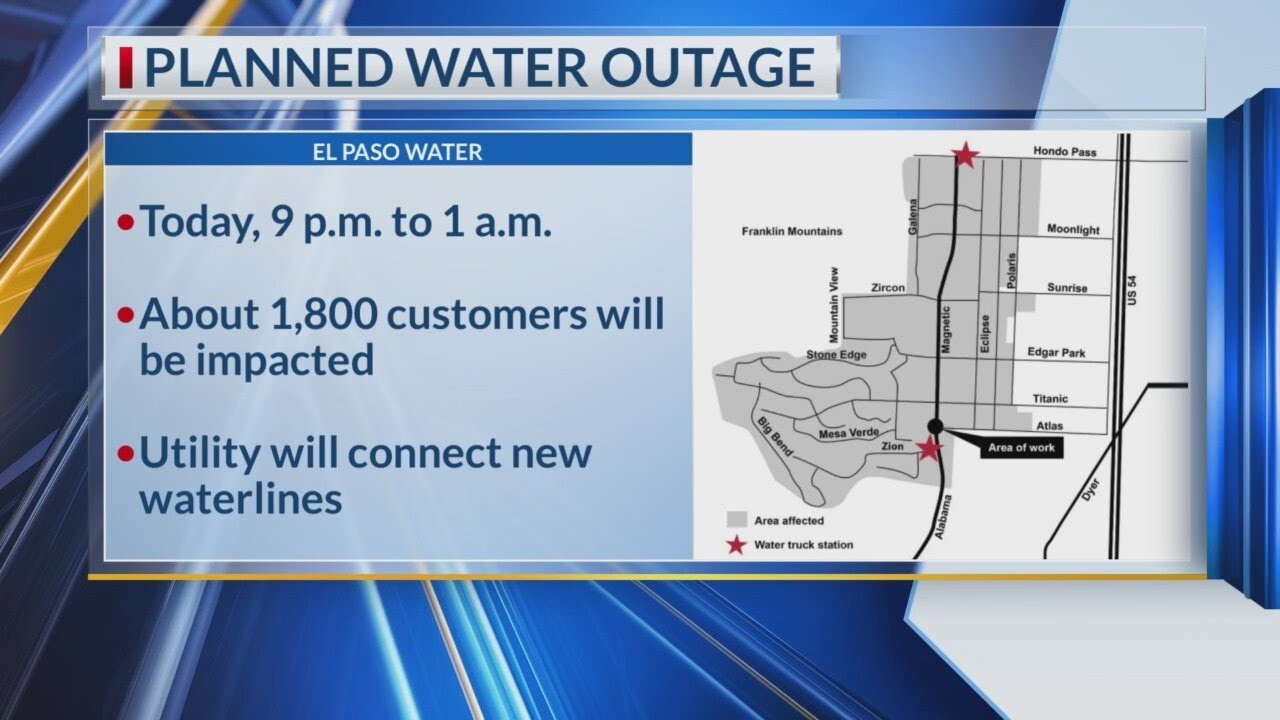 Water outage to affect 1.8K customers in Northeast El Paso - YouTube