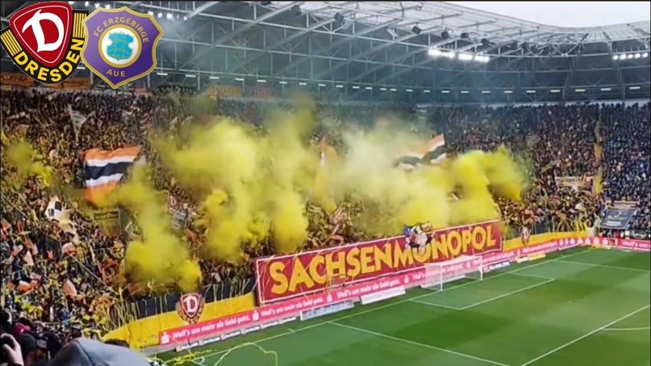 SG Dynamo Dresden - Erzgebirge Aue Pyro / Choreo #sgd1953 #aue #3liga ...