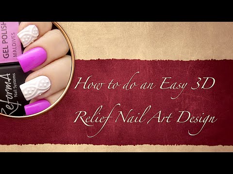 How to do an Easy 3D Relief Nail Art Design - YouTube