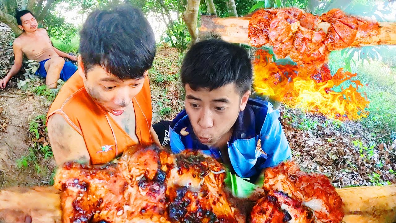 Super Spicy Giant Grilled Meat | The Survival Of The Mountain ...