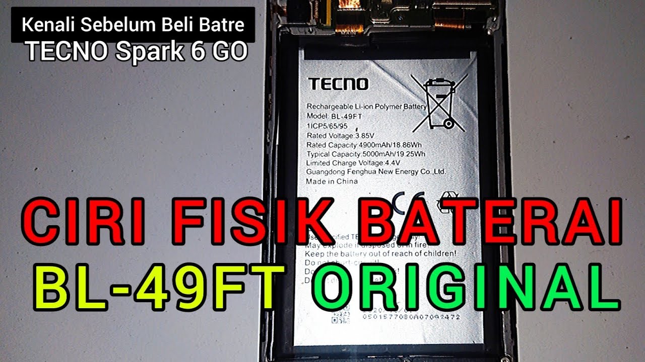 Baterai BL49FT Yang Original bawaan hp - YouTube