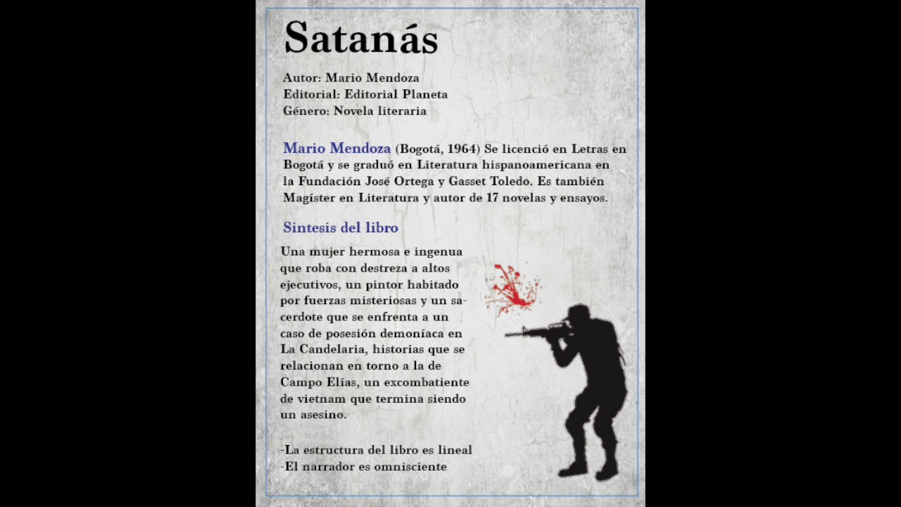 Libro Satanas de Mario Mendoza - YouTube