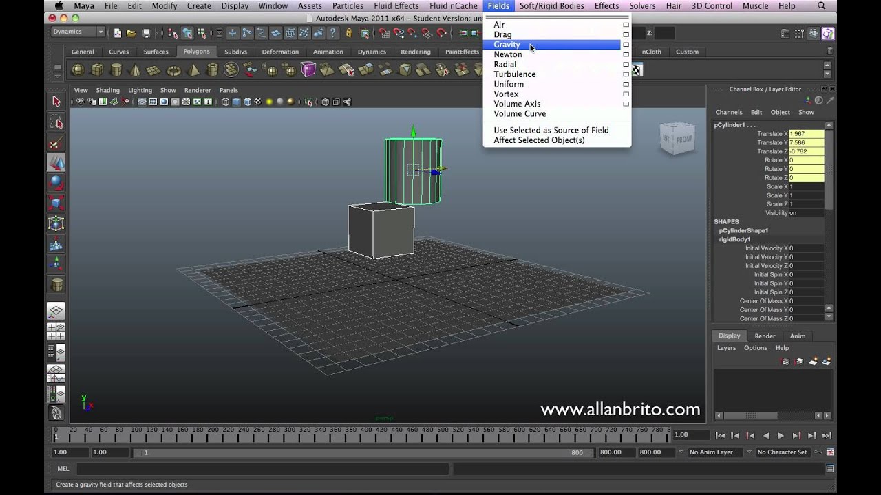 Tutorial Maya: Animação baseada em física com Rigid Bodies - YouTube