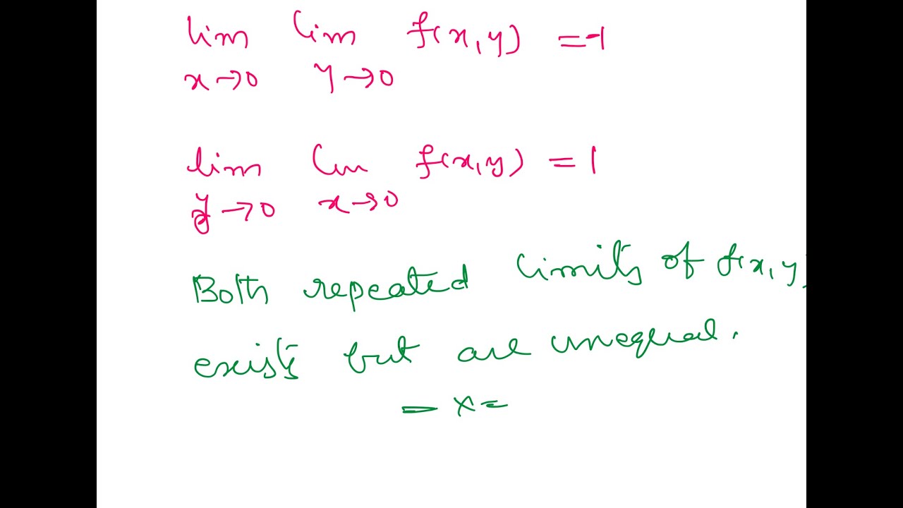 Functions Of Several Variables Repeated Limits Youtube