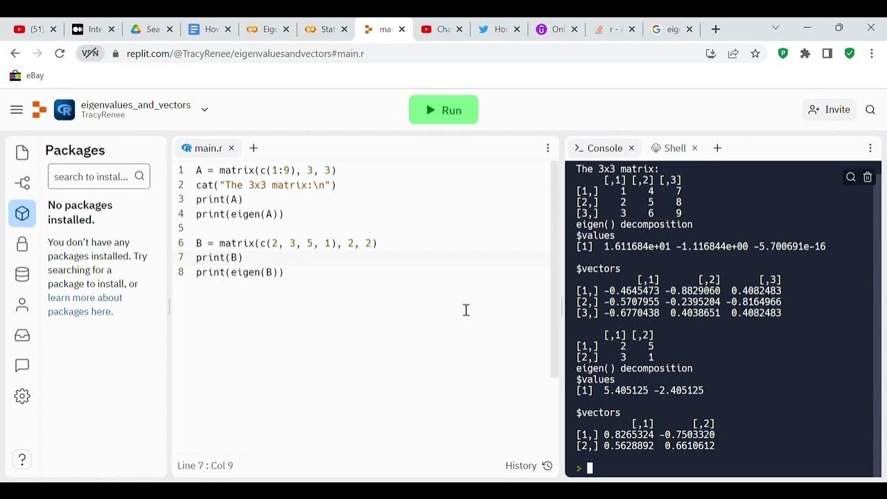 Code Review Calculate Eigenvalue And Eigenvector In R And Python Youtube