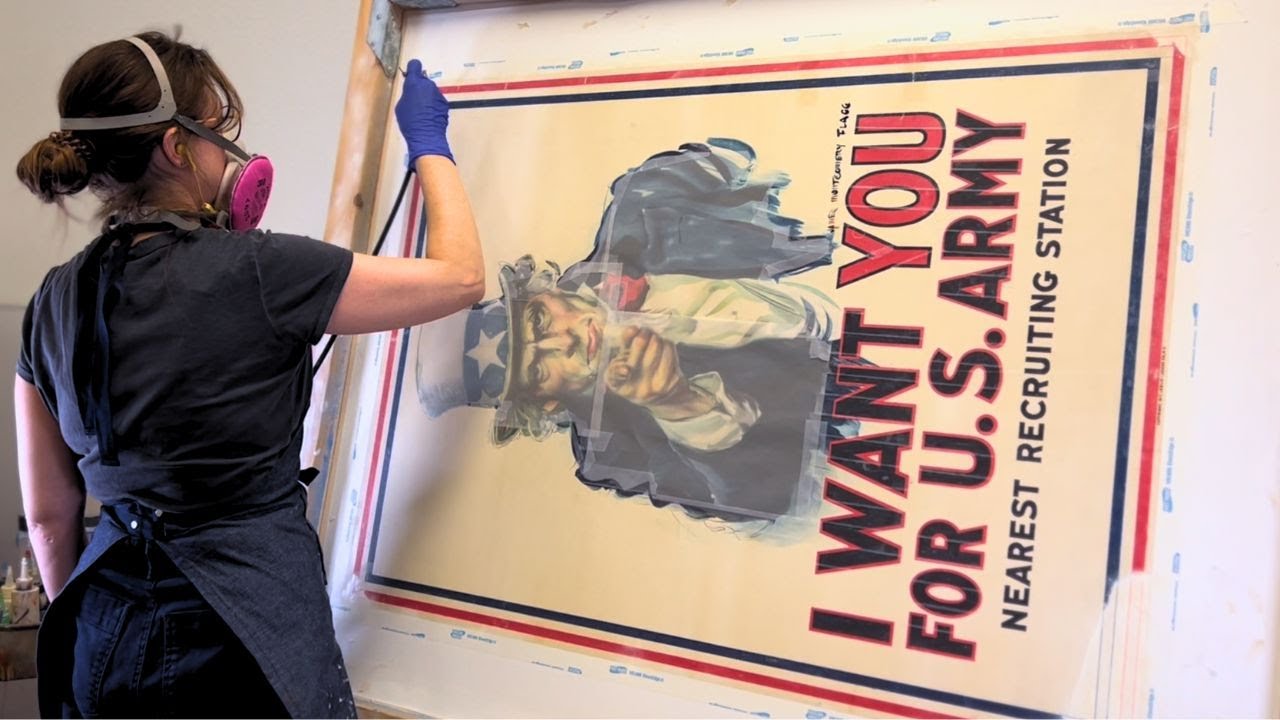 Restoring an Original "I Want You" Recruitment Poster From WW1 (1917 ...