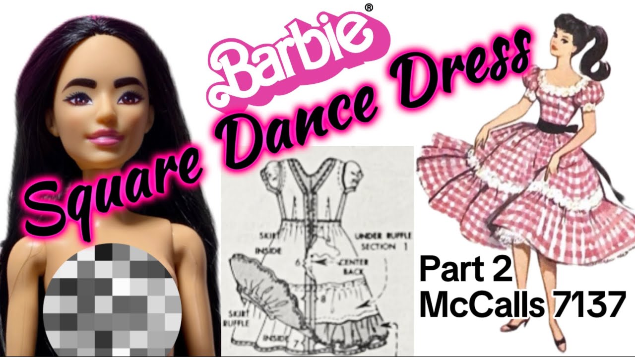 Sewing a Vintage Barbie Doll Square Dancing Outfit! Pt 2 - YouTube