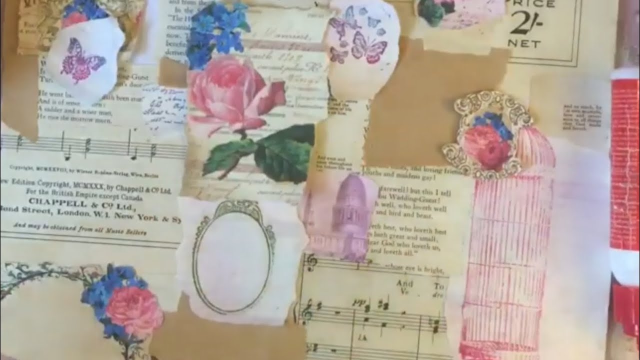 Playing with Watercolour Paints & Making a Collage Page pt 1 - YouTube