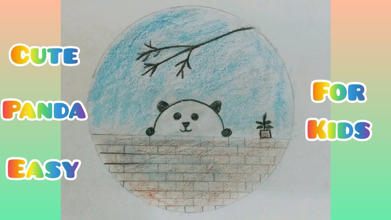 How To Draw Cute Panda | Cute Panda Drawing Easy 🐼 |Panda In Circle ...