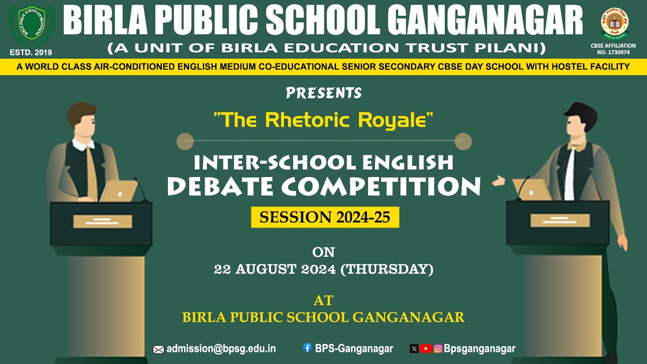 BPSG organized Inter School Debate Competition on 22-08-2024 | BPSG - YouTube