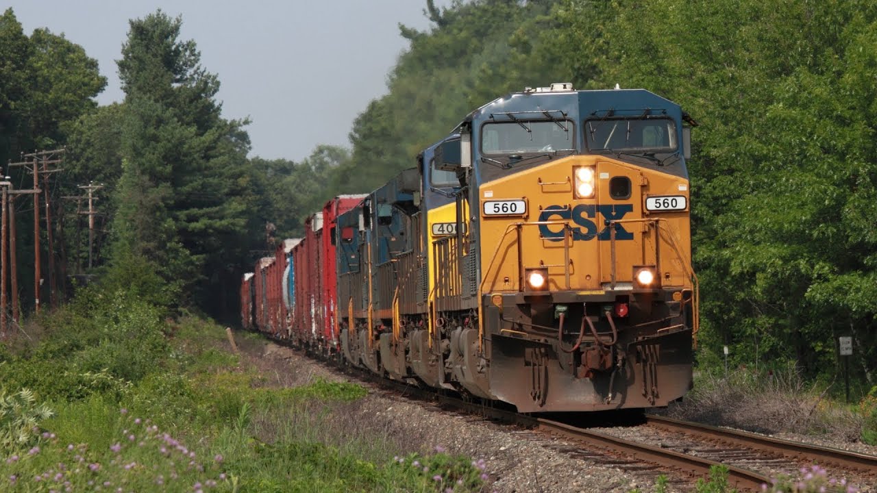 HD Pan Am Freight Train POSE w/ CSX Engines in Westford, MA - YouTube
