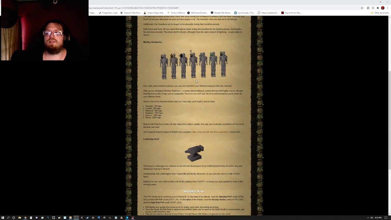 Grotesque Guardians and Monkey Backpacks? - OSRS Update - YouTube