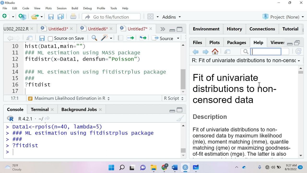 Week 6 MLE in R SE - YouTube
