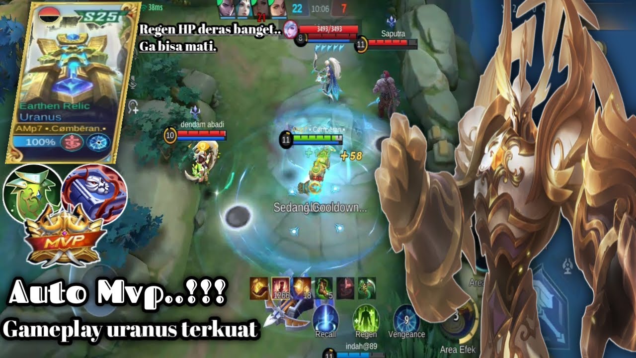 AUTO MVP!!!! Gameplay uranus exp lane || Build dan item uranus terkuat ...