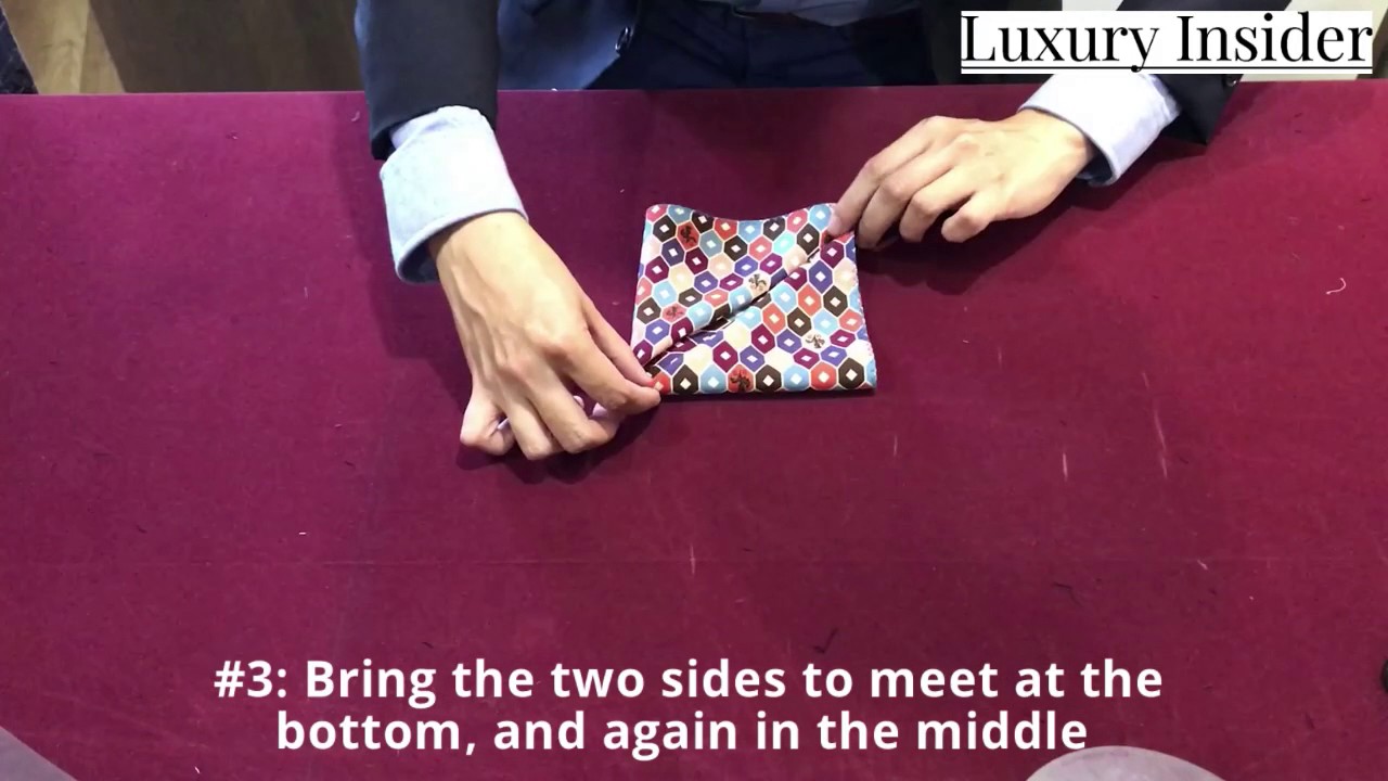 VIDEO How to Fold Pocket Squares The Winged Puff - YouTube